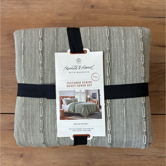 Hearth & Hand | Bedding | Nwt King Washed Loop Stripe Duvet Cover ...